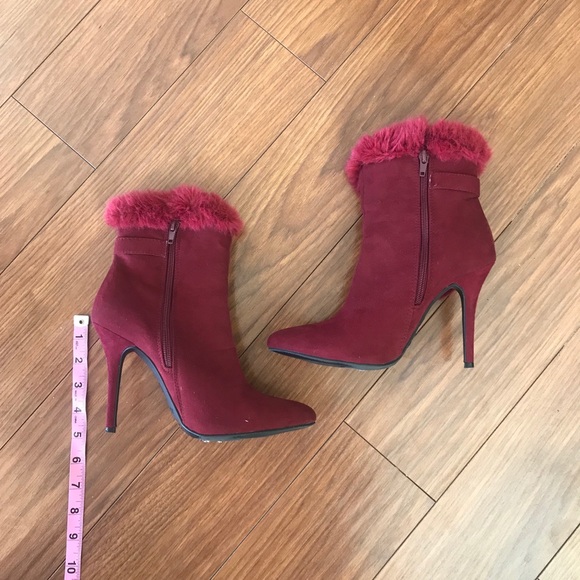 Anne Michelle | Shoes | Anne Michelle Buckle Faux Fur Stiletto Ankle ...